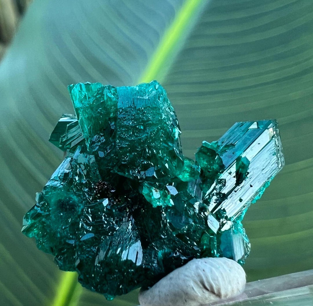 Radiant Emerald Green Dioptase Crystal Cluster From Namibia • 4.1 Grams ...