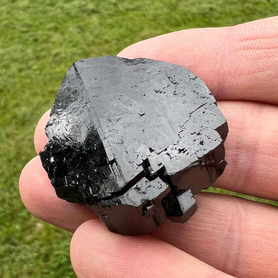 Lustrous Black Tourmaline Crystal Point From Namibia, Africa • 35 Grams ...