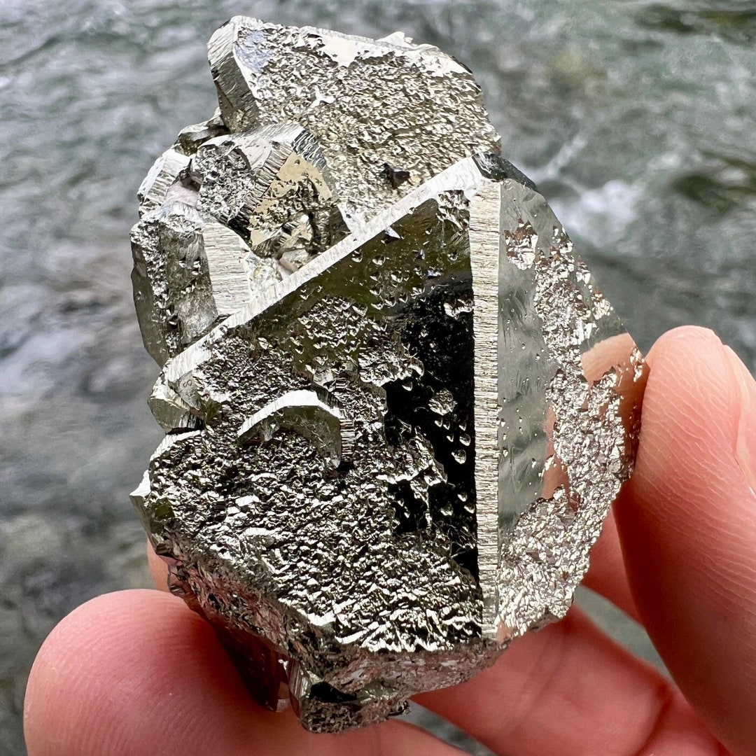 Gorgeous Etched Octahedral Pyrite Pyramid From Peru • 122 Grams ...