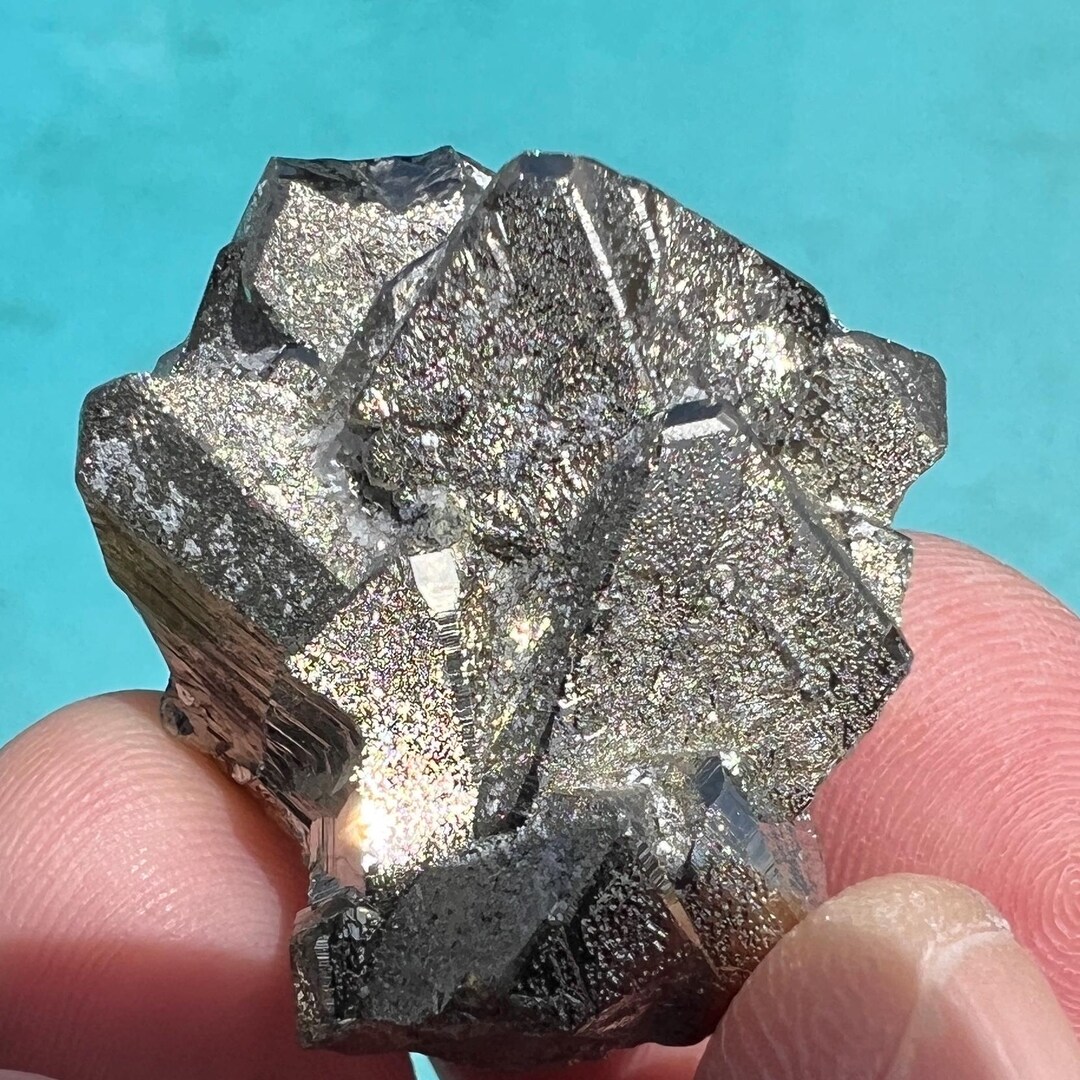 Golden Octahedral Pyrite Crystal Cluster • 54 Grams Natural Pyramid ...