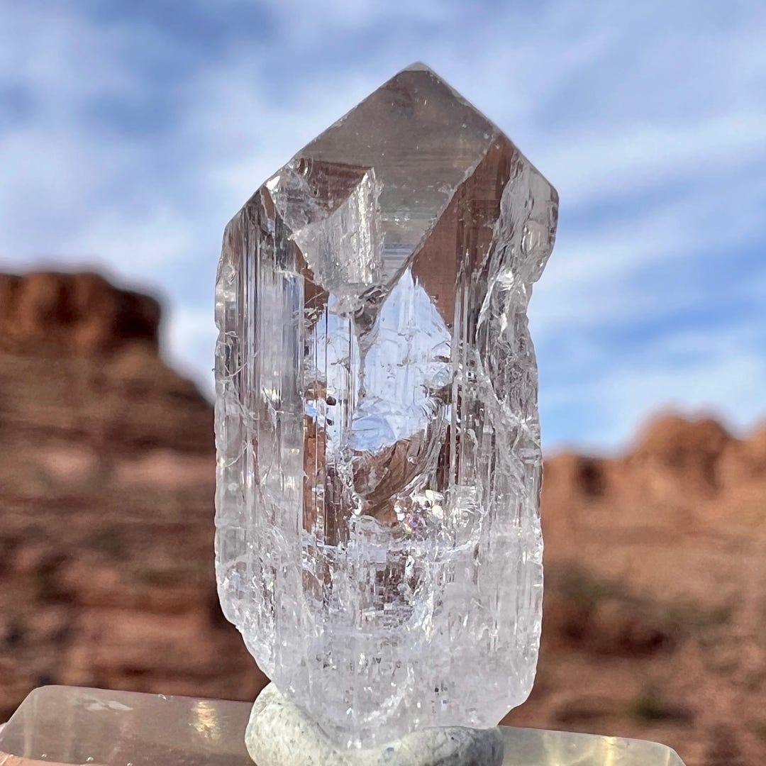 Natural Clear Danburite Crystal Thumbnail • 3 Grams OLD STOCK Point ...