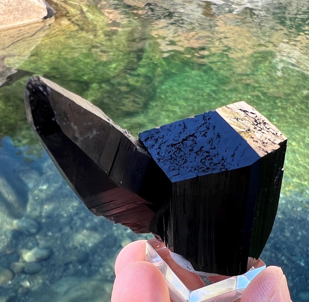 ONE IN A MILLION Black Tourmaline Crystal W/ Smoky Quartz Crystal Combo ...