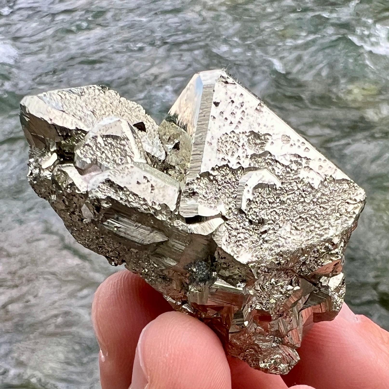 Gorgeous Etched Octahedral Pyrite Pyramid From Peru • 122 Grams ...