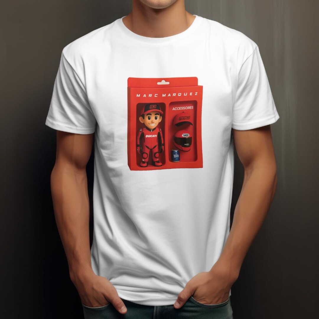 Marc Marquez 93 Ducati Lenovo Team Moto GP , DTF Print in Bella Canvas White All Size S M L XL ...