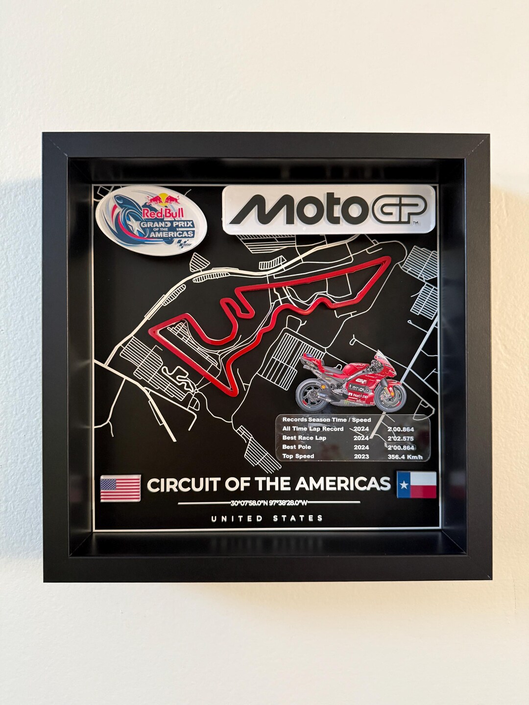 3D USA Austin COTA Race Track Poster · Made in U.S.A · Motogp Shadowbox ...
