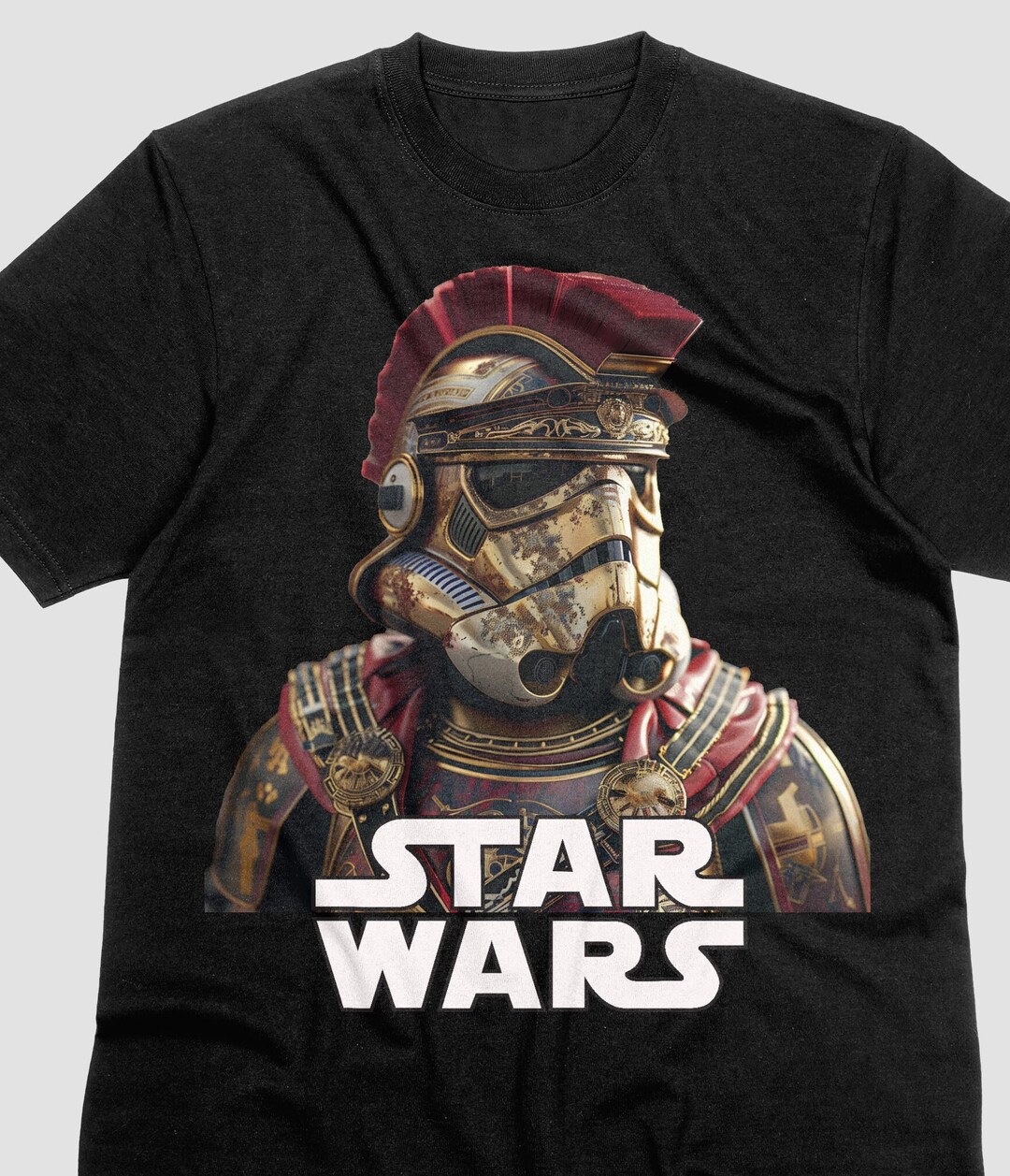 Storm Trooper Star Wars Roman Warrior DTF Print in Bella Canvas Black ...