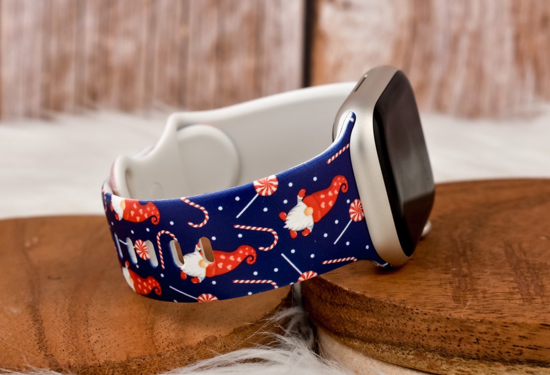 Navy Christmas Gnome Silicone Watch Band Compatible With Apple Watch ...