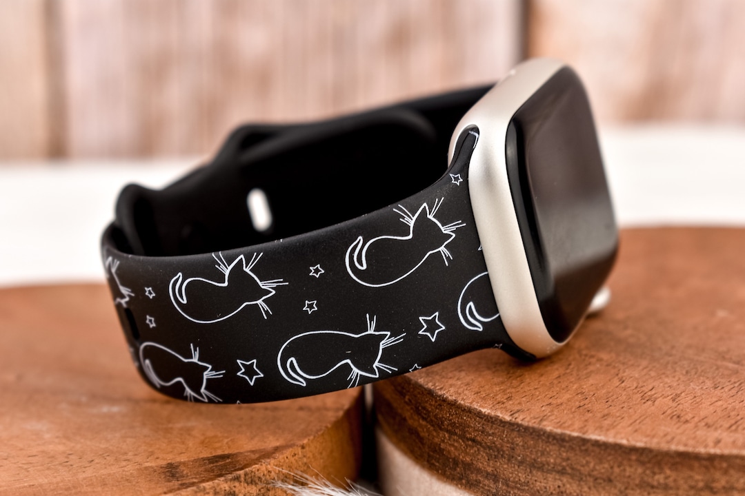 Kitty Cats Print Silicone Watch Band Compatible With Apple Watch Fitbit ...