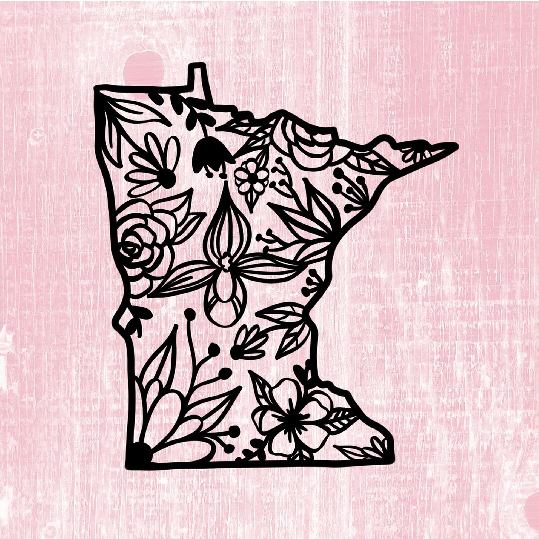 Floral Minnesota SVG, State - Etsy