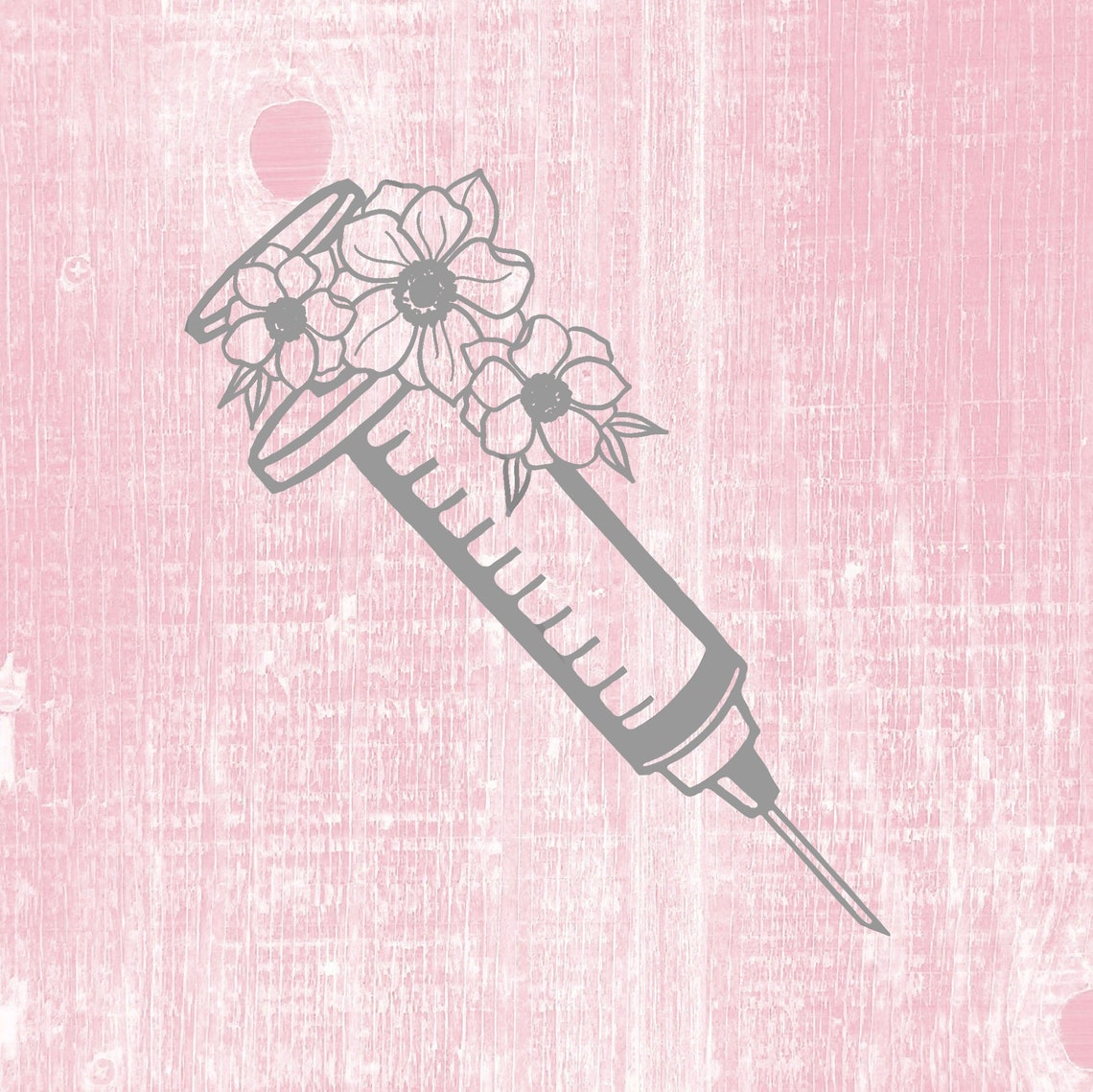 Floral Needle SVG, Nursing, Medical - Etsy