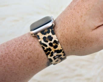 Rainbow Leopard Print Watch Band Compatible With Apple Watch Series 1-9 ...