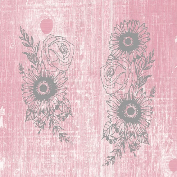 Sunflower Rose Floral SVG READ DESCRIPTION | Etsy