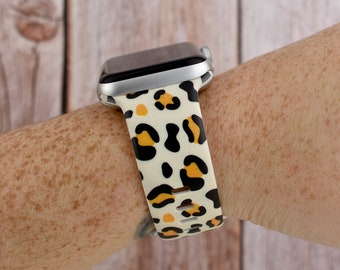 Leopard Cheetah Print Silicone Watch Band Compatible With Apple Watch ...