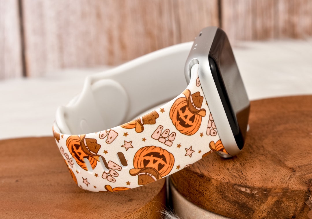 Western Pumpkin Boo Fall Silicone Watch Band Compatible With Apple ...