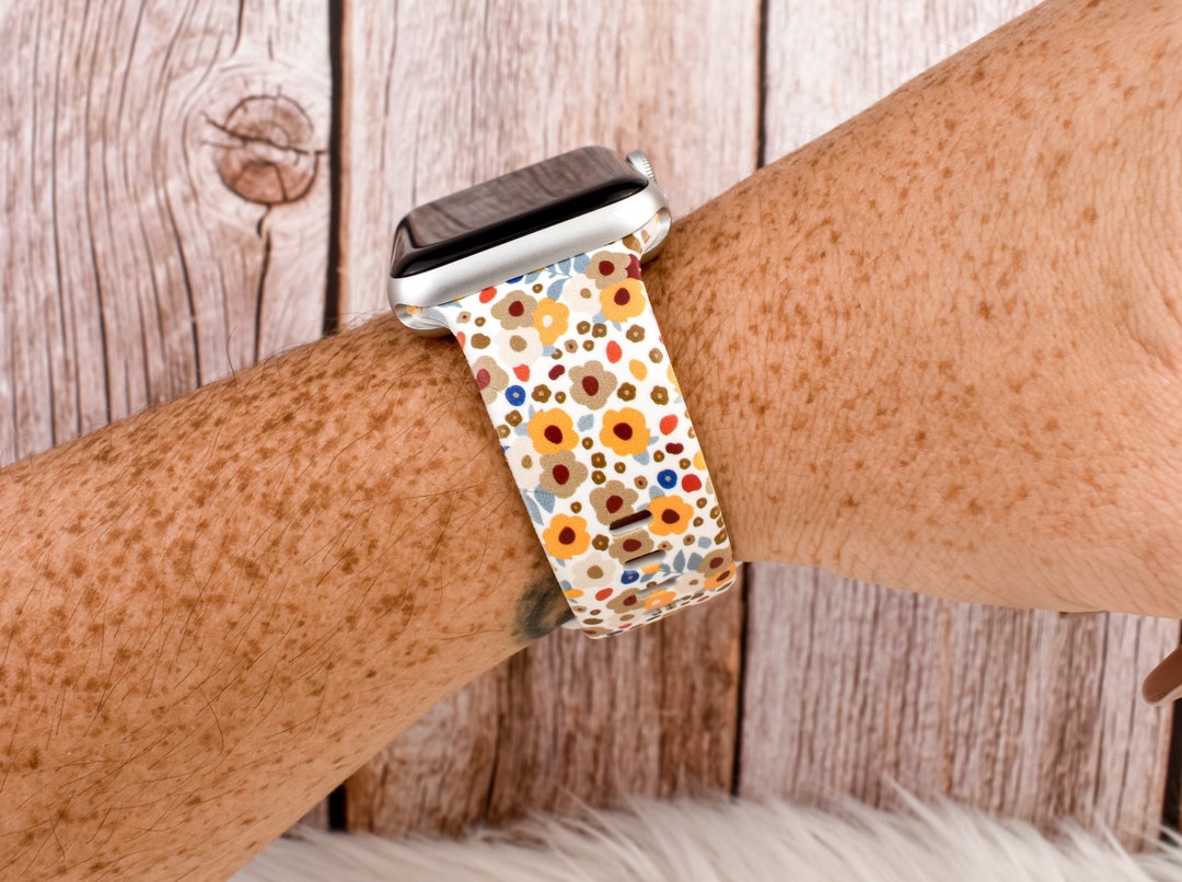 Fall Floral Silicone Watch Band Compatible With Apple Watch Fitbit ...