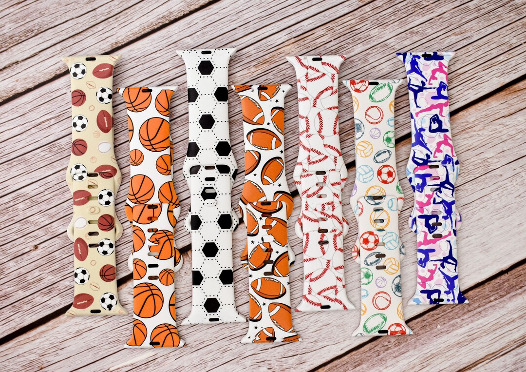 Sports Football Baseball Basketball Softball Collection Silicone Watch ...