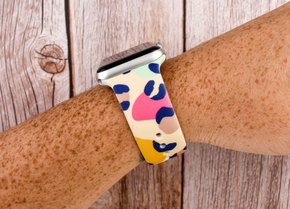 Colorful Leopard Print Silicone Watch Band Compatible With - Etsy