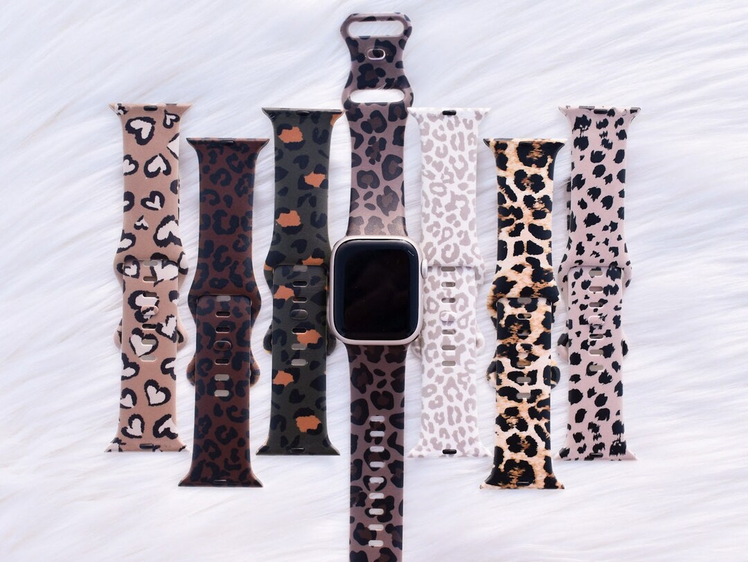The Leopard Collection Silicone Watch Band Compatible With Apple Watch ...