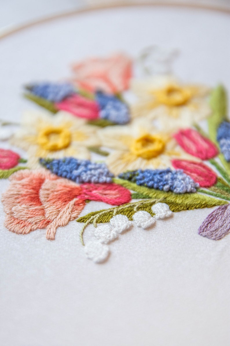 Embroidery PDF Pattern spring Flowers Digital - Etsy