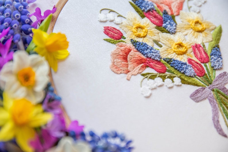 Embroidery PDF Pattern spring Flowers Digital - Etsy
