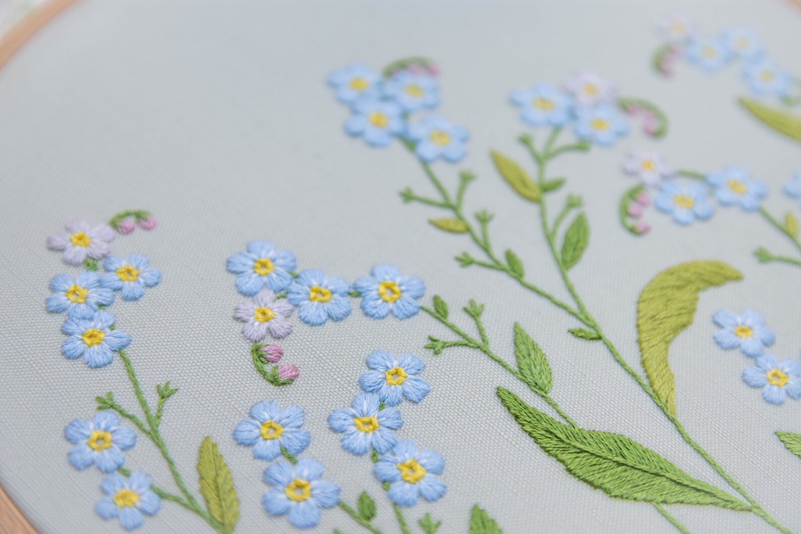 Embroidery PDF Pattern forget Me Nots Digital - Etsy