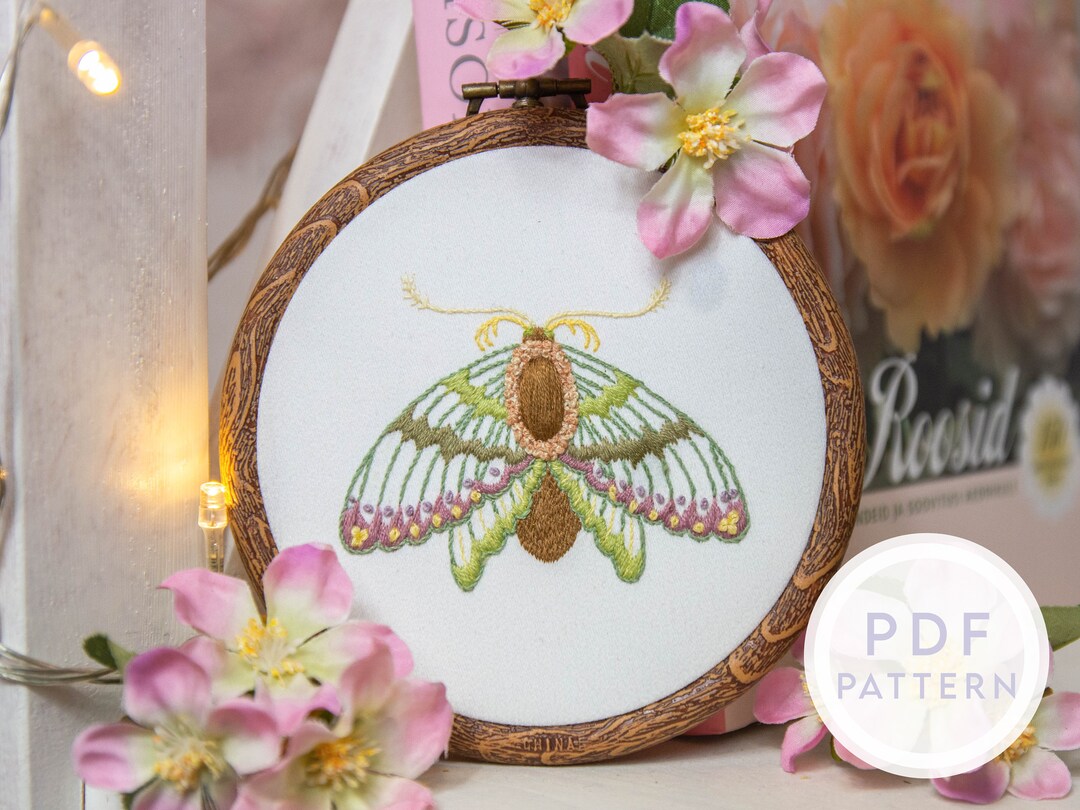 Embroidery PDF Pattern "disco Moth" - Digital Instant Download ...