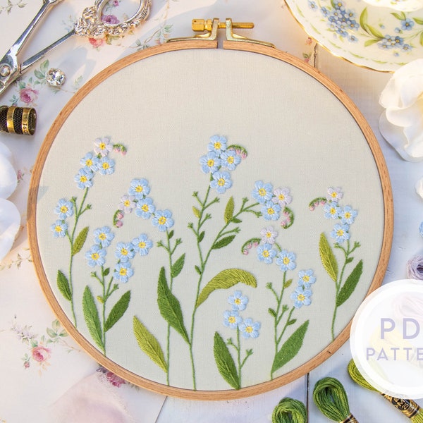Forget Me Not Embroidery Design - Etsy