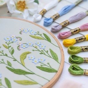 Embroidery PDF Pattern "forget Me Nots" - Digital Instant Download ...