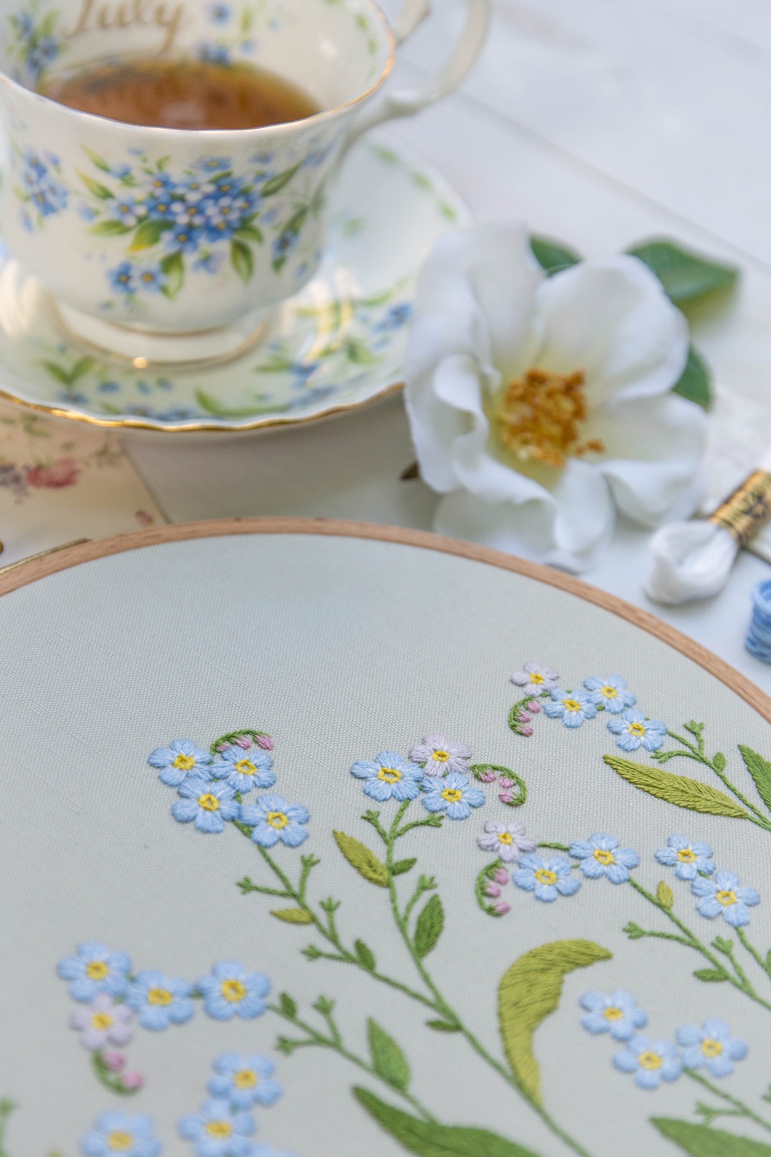 Embroidery PDF Pattern forget Me Nots Digital - Etsy