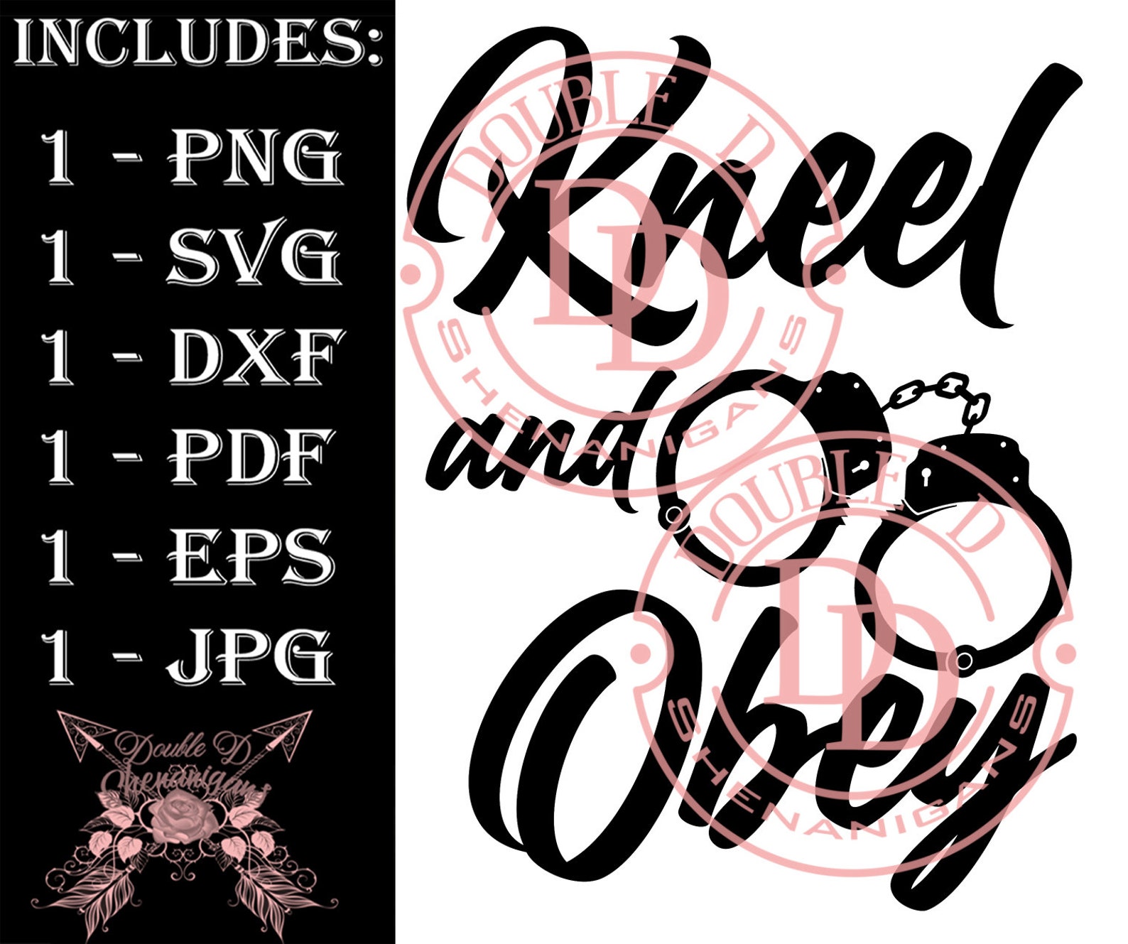 Kneel and Obey, Bdsm, Bondage, Sexy SVG, PDF, PNG, Eps, Dfx, Jpg ...
