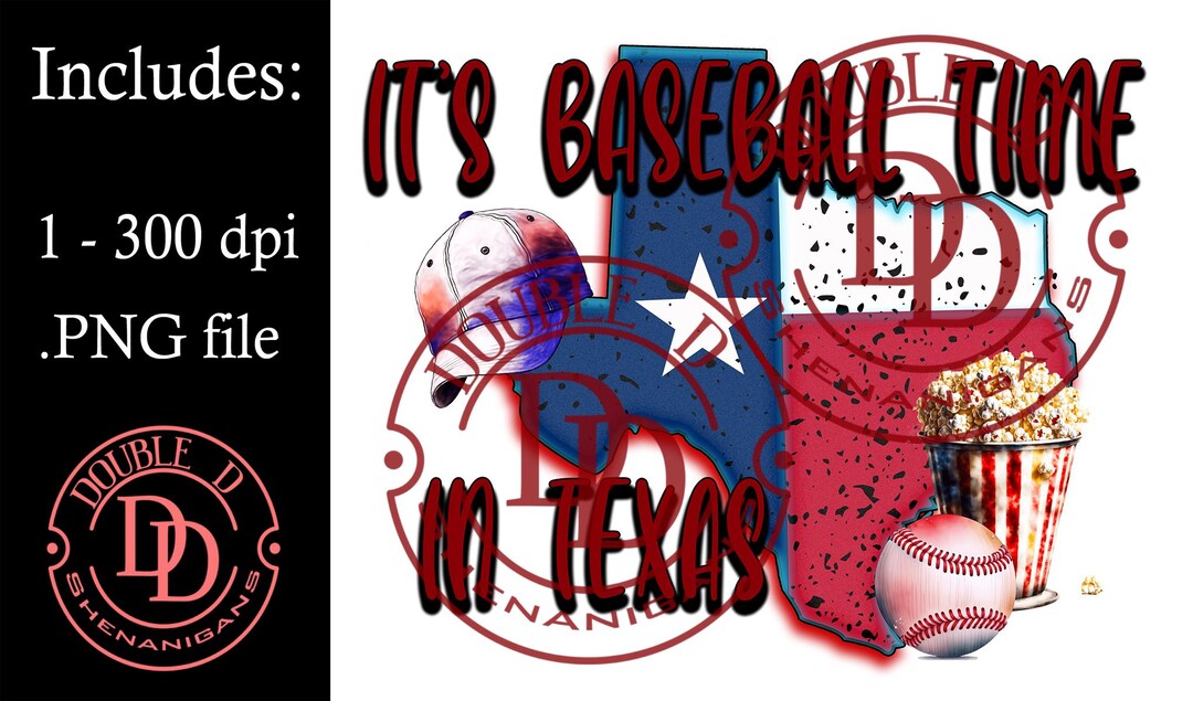 It's Baseball Time in Texas PNG INCLUDES 20oz Tumbler Design Digital ...