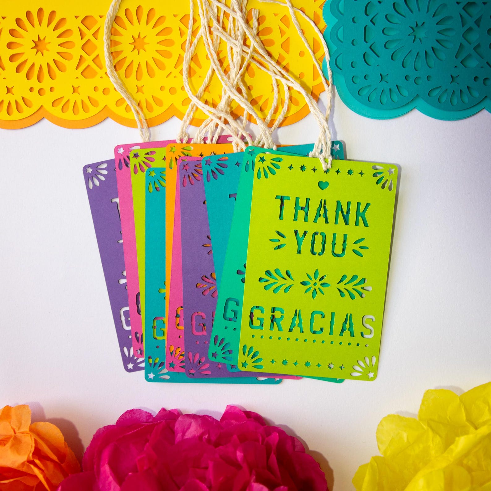 Papel Picado Favor Tags: Bilingual Fiesta Gift Tags, Set of 10 - Etsy