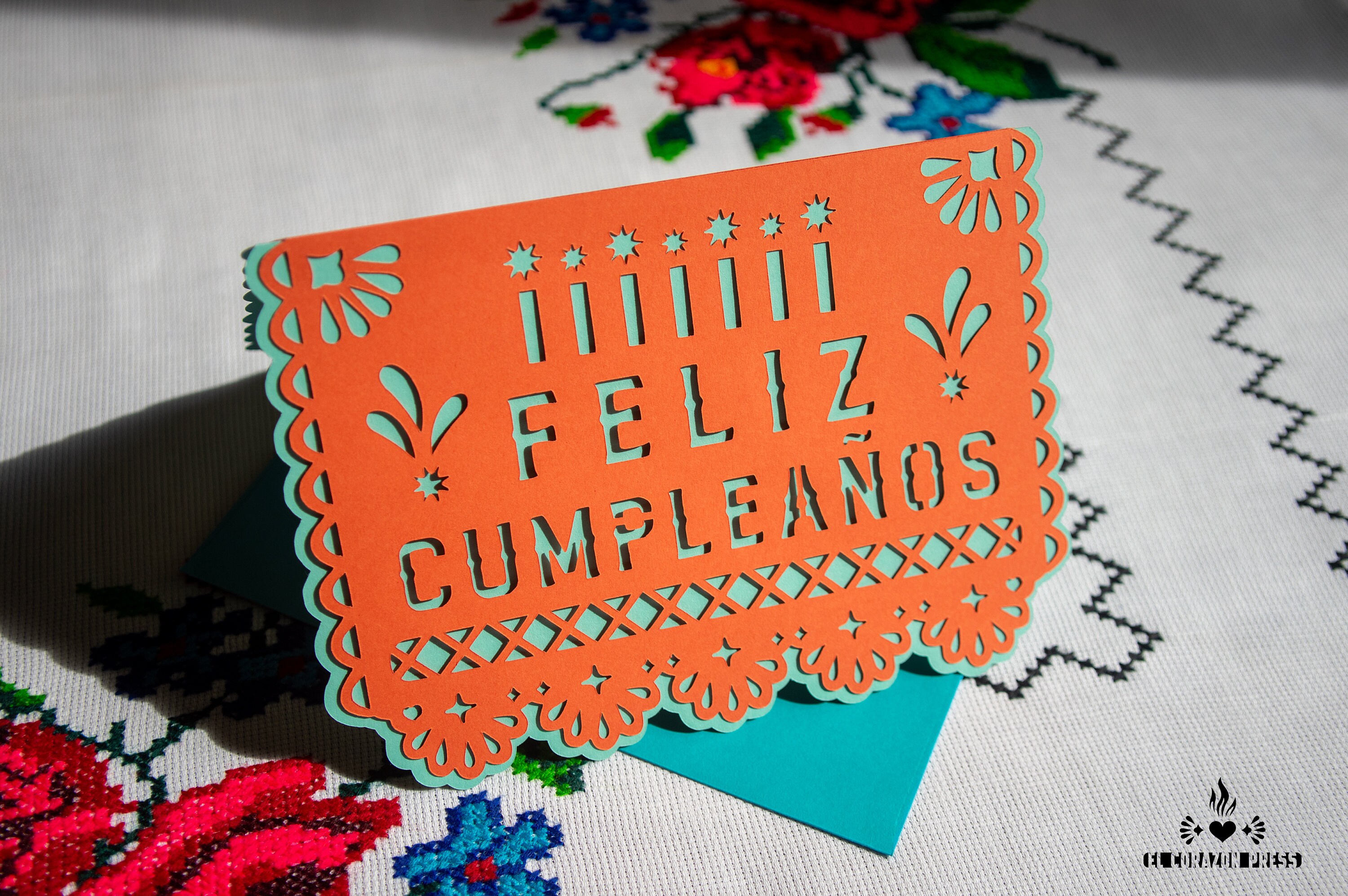 FELIZ CUMPEAÑOS Cake Design Papel Picado Happy Birthday Greeting Card ...