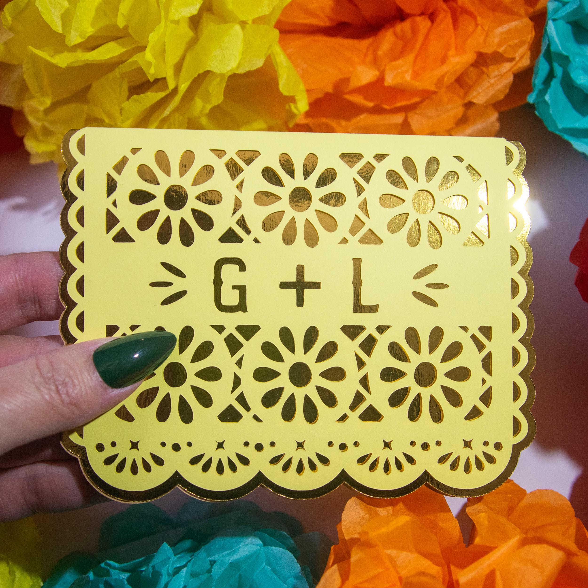 Personalized Papel Picado Note Cards: Custom Wedding, Shower, Birthday ...