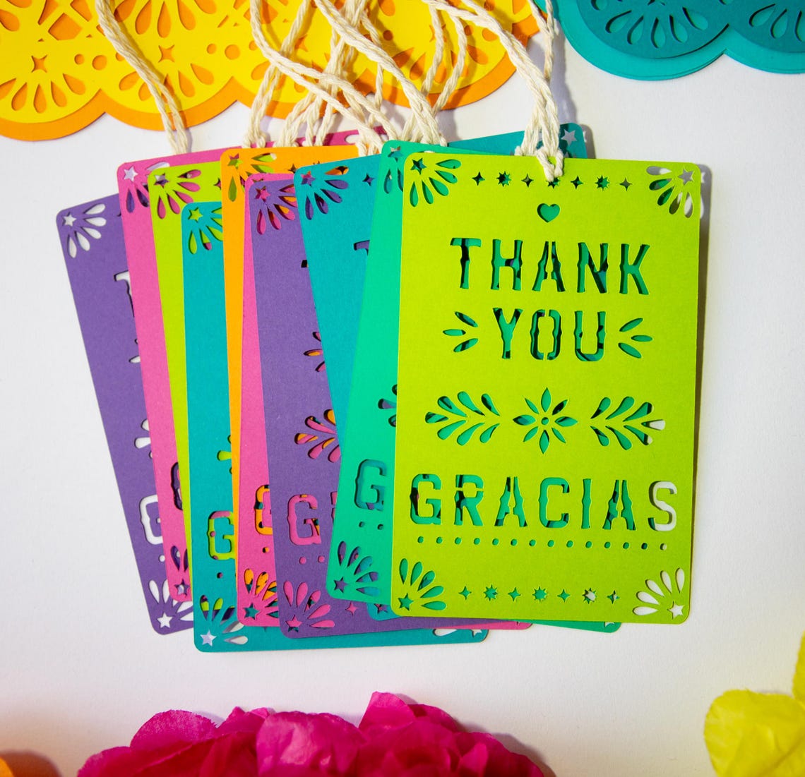 Papel Picado Favor Tags: Bilingual Fiesta Gift Tags, Set of 10 - Etsy
