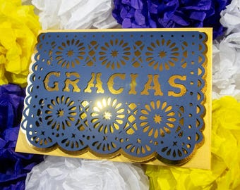 Gracias Card, Papel Picado Thank You Card, Mexican Stationery, Baby ...