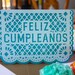 FELIZ CUMPLEANOS Birthday Card, Papel Picado, Greeting Card / Cut Paper ...