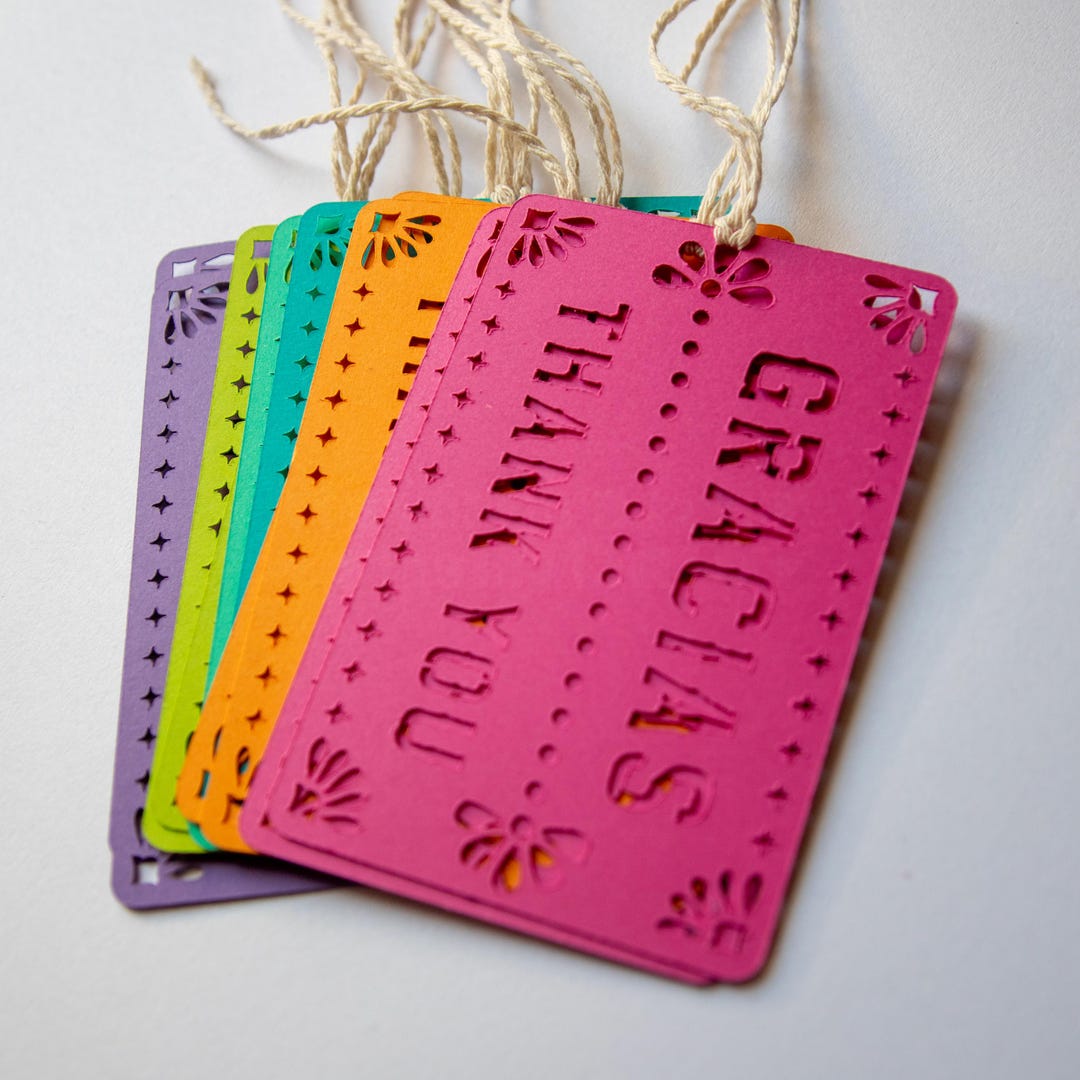 Papel Picado Favor Tags: Bilingual Fiesta Gift Tags, Set of 10 - Etsy