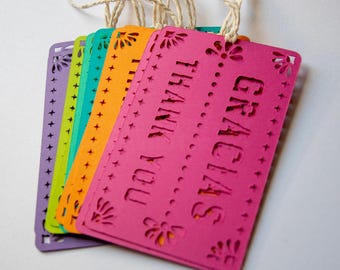Papel Picado Favor Tags: Bilingual Fiesta Gift Tags, Set of 10 - Etsy
