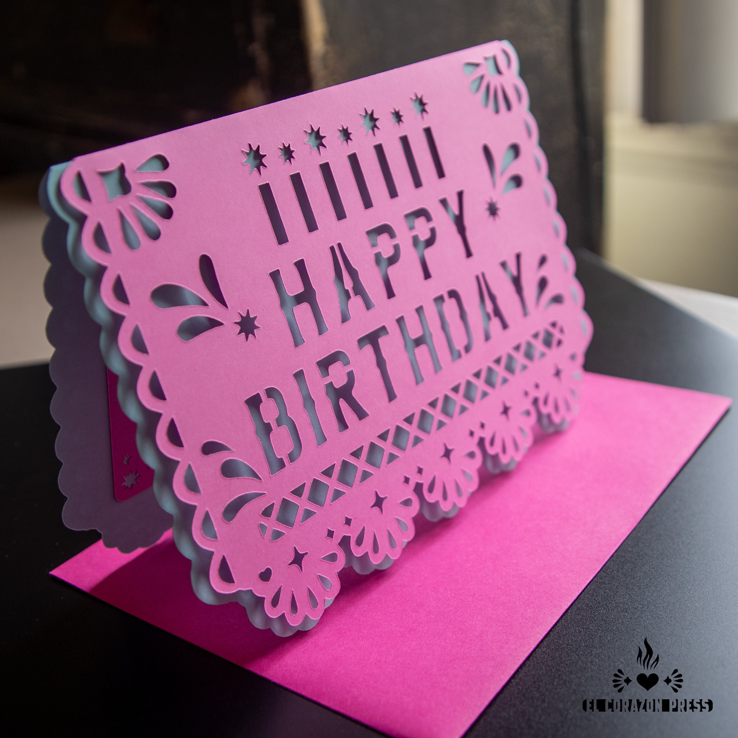 Papel Picado Birthday Greeting Card, Pastel Cumpleaños / 5 X 7 Unique ...