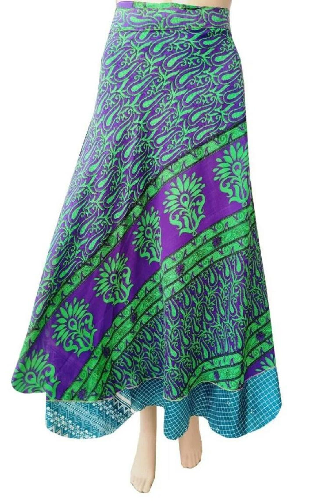 Silk Sari Indian Wrap Skirt Handmade Vintage Silk Sari Skirt Hippie ...