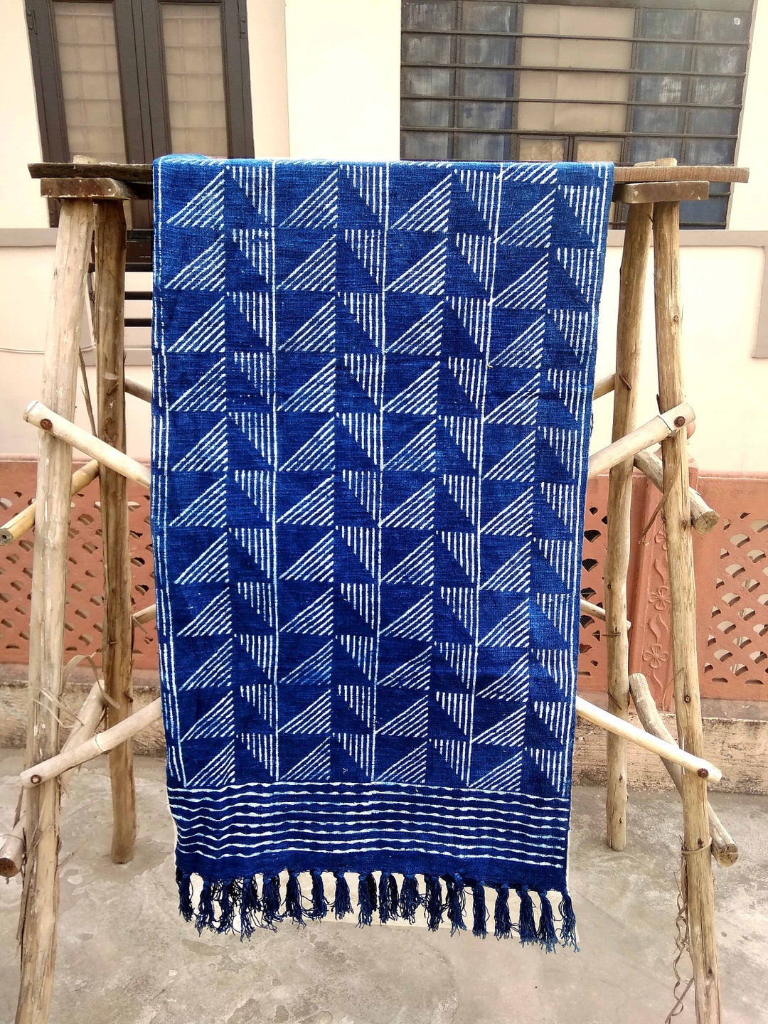 Indigo Blue Mud Cloth Blanket Mud Cloth Handmade 100% Cotton Fabric ...