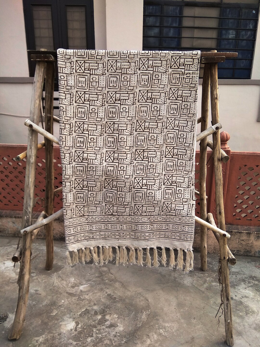 Indian Hand Block Printed Throw Blanket Boho Mud Cloth Throw With ...
