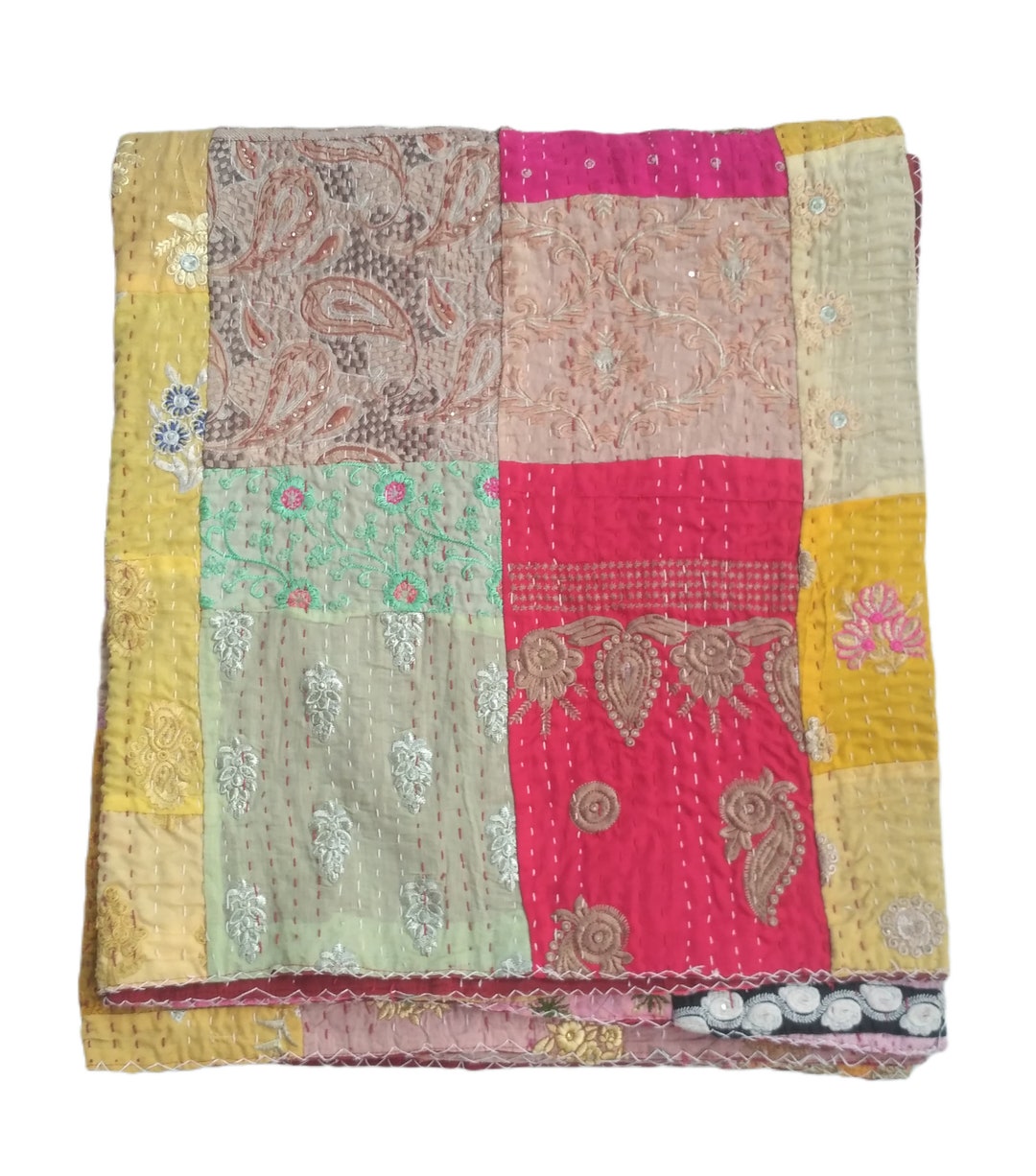 90X108 Assorted Patchwork Queen Size Quilt Khambadia Cotton - Etsy