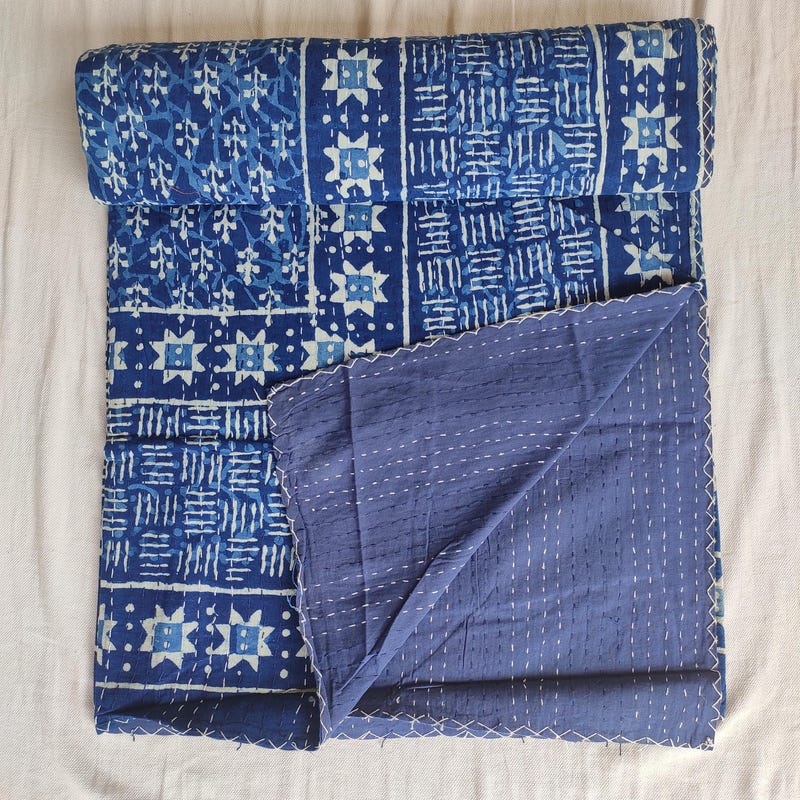 Indigo Quilt - Etsy