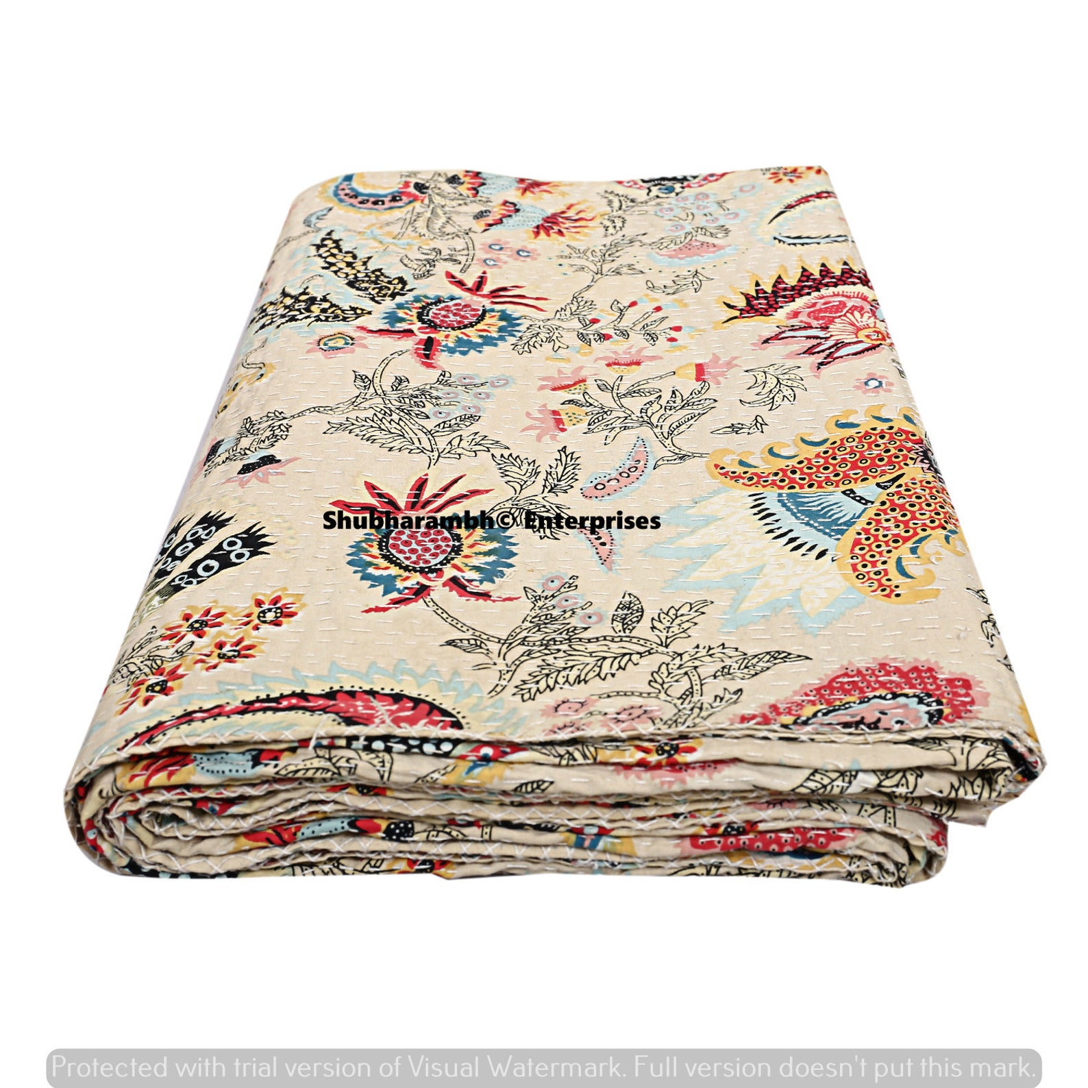 Indian Handmade Handblock Quilt Patchwork Bedspread Reversible - Etsy