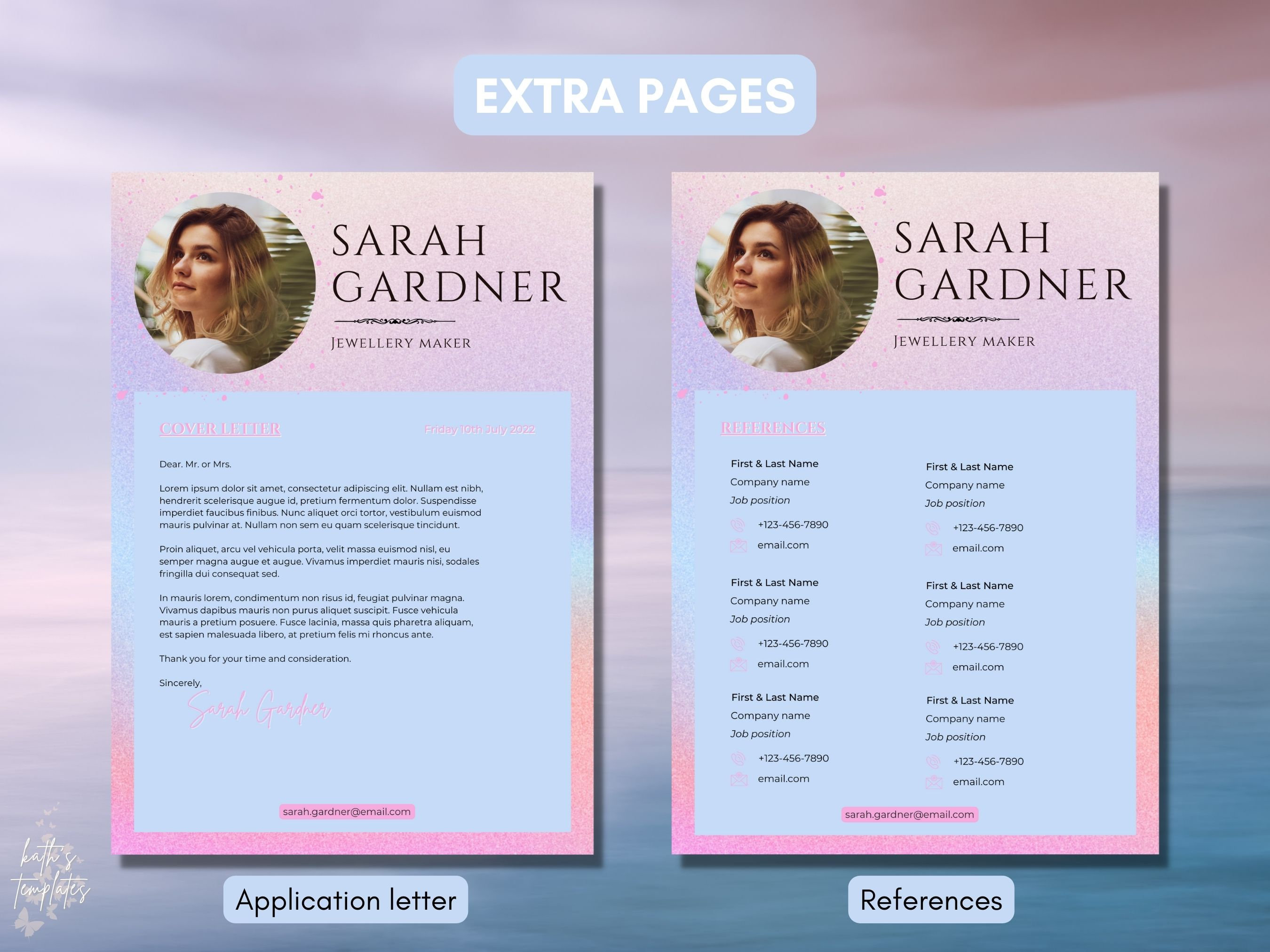 Resume Resume Template | 2 Page Resume | One Page Resume | Sarah ...