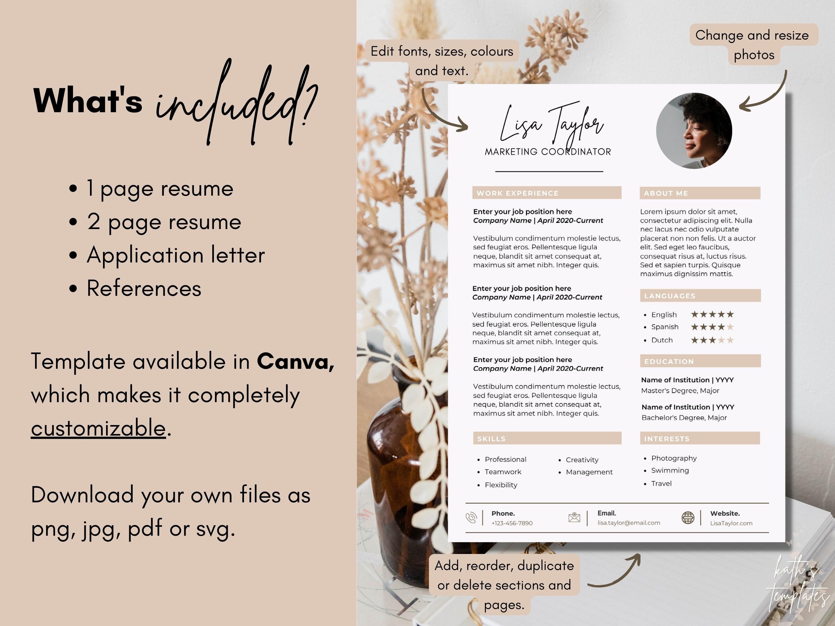 Lisa Taylor 2 Page Resume One Page Resume Resume Templates including ...