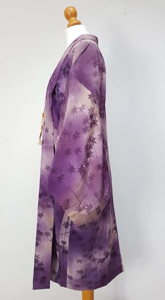 purple ombre dyeing Kimono/Japanese maple & bamboo pa… - Gem