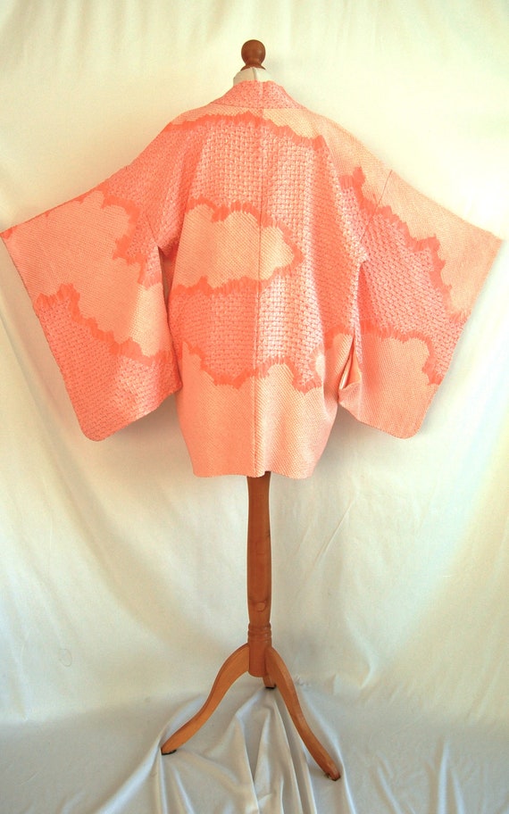 Light Pink Shibori Haori – 1960s Japanese Vintage Kim… - Gem